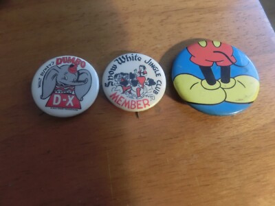SNOW WHITE==DUMBO==MICKEY MOUSE DISNEY ADVERTISING PINBACK BUTTONS | eBay
