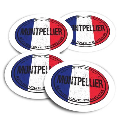 4x Vinyl Stickers Montpellier France Flag Circle #59423 | eBay UK