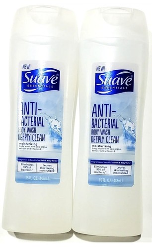 2 Bottles Suave Essentials Body Wash Deeply Clean Moisturizing With Sea ...