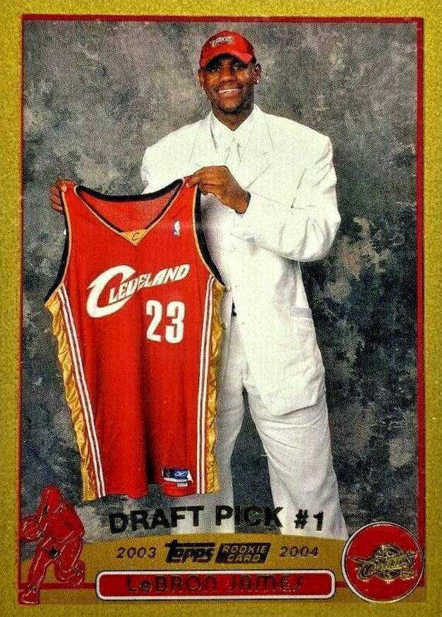 2003-04 Topps - Draft Pick Gold #221 LeBron James /99 (RC) for sale ...