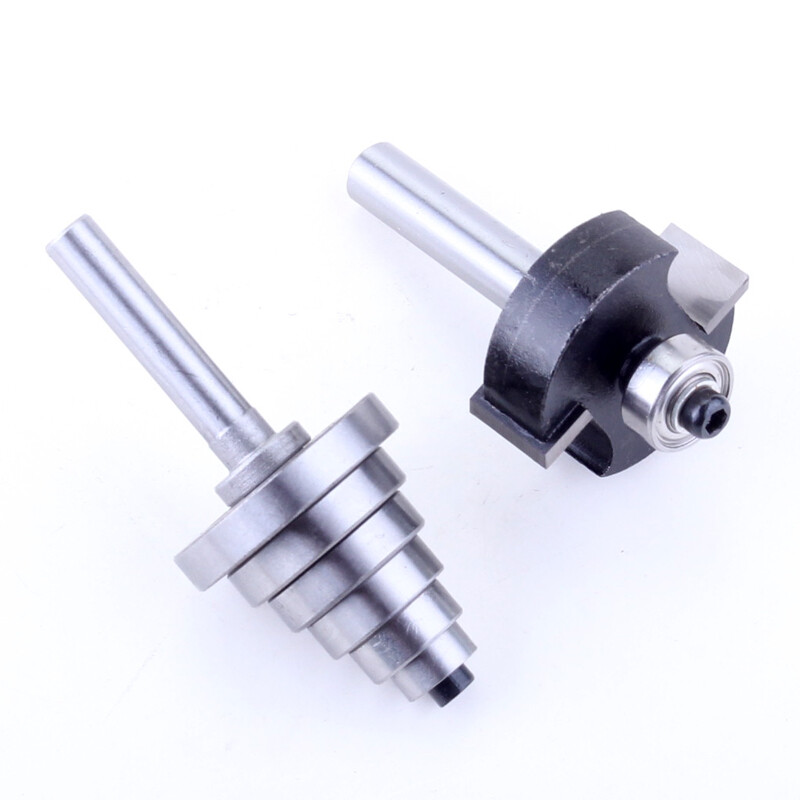 2PC 8mm Shank 1/2" Height with 6 Bearings Rabbet Router Bit & Bearing ...