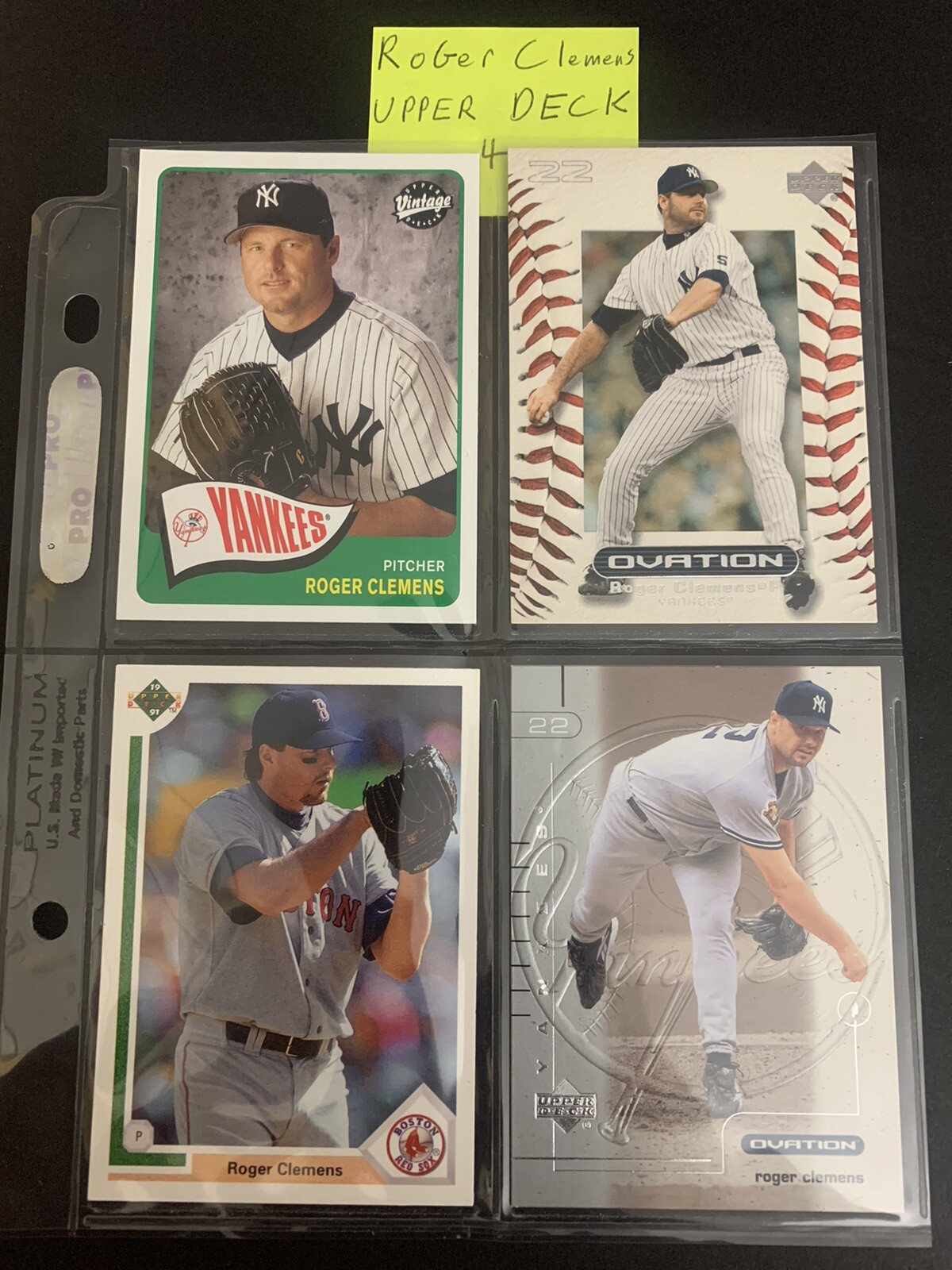 UPPER DECK ROGER CLEMENS (4 CARD LOT) | eBay