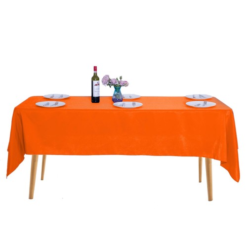 2pack 60x102 Inch Orange Rectangular Tablecloth 6 Feet Table Cloth in ...