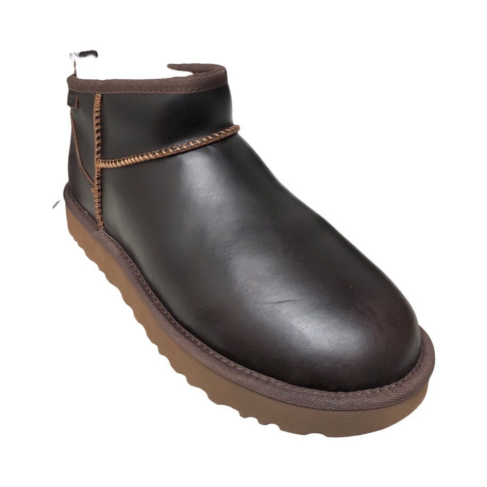 UGG Women's Classic Ultra Mini Leather Regen Ironwood Brown Boots ...