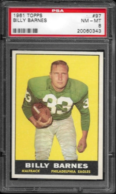 1961 Topps #97 Billy Barnes PSA 8 (NM-MT) Philadelphia Eagles | eBay