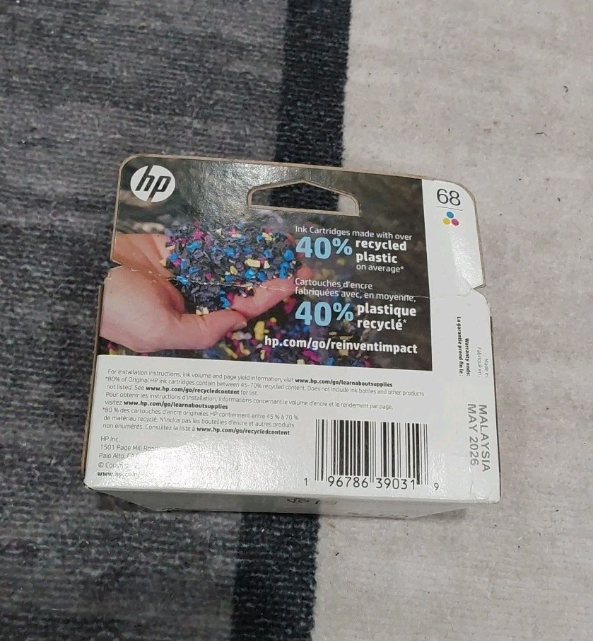 Genuine HP 68 Tri-color Ink Cartridge 7FP20TN Dated May/2026 G | eBay
