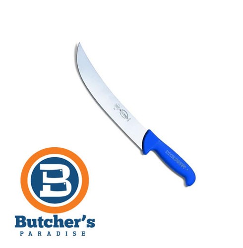 Butcher Chef FDICK 12" Wide Blade Cimeter Blue Handle Steak Knife ...