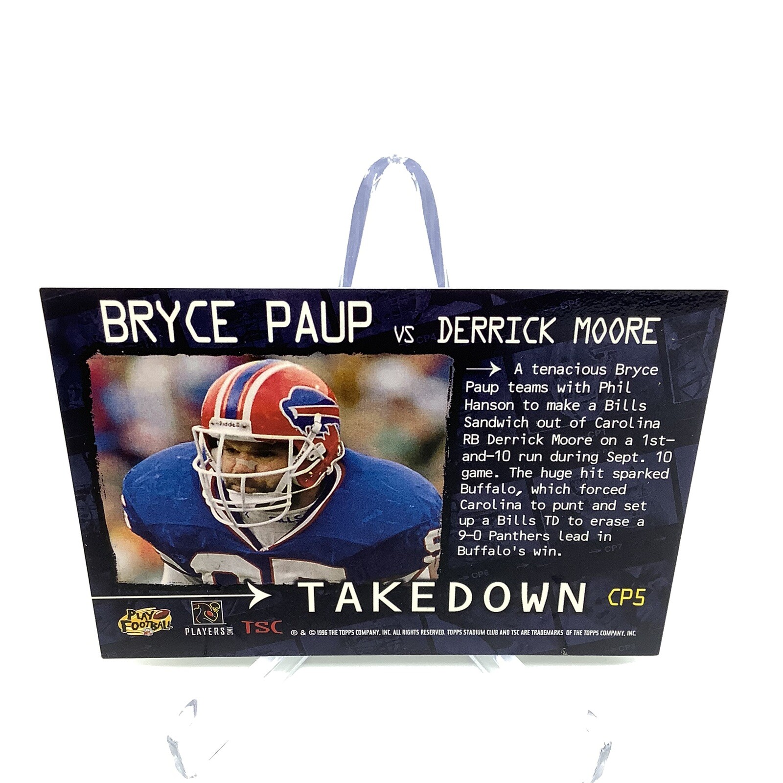 1996 Topps Stadium Club Contact Print SP Takedown Bryce Paup #CP5 ...