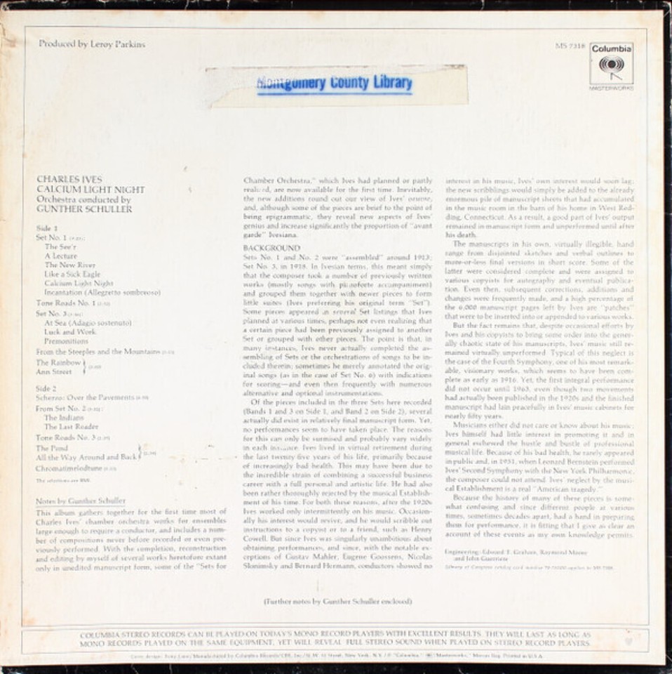 Charles Ives - Calcium Light Night (LP) | eBay