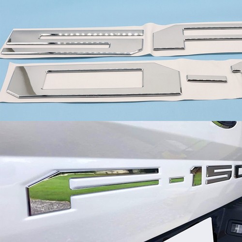 3D Raised Chrome Tailgate Inserts Letters Emblems for F-150 2018-2020 ...