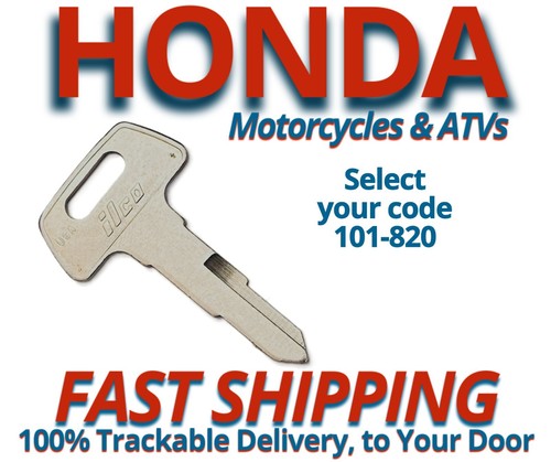 Honda Motorcycle ATV Keys Replacement Key Cut to Code 101-820 All Metal ...