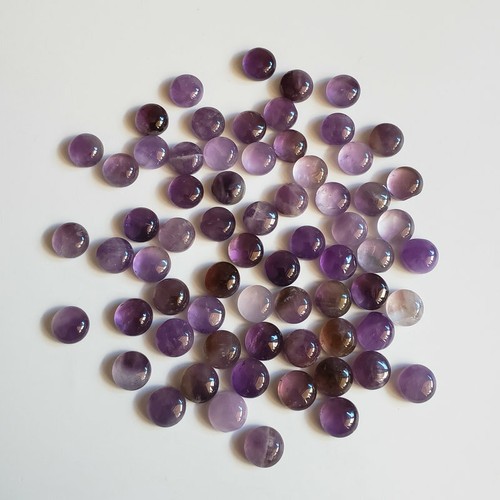 50pcs/lot natural amethyst stones round CAB CABOCHON stone beads No ...