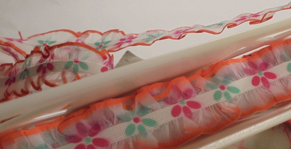 3 Yards Simplicity White Gauze Chiffon Floral Elastic Original Spool | eBay