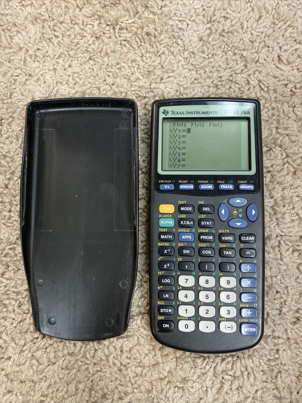 Texas Instruments TI-83 Plus Calculator Black With Case Working Tested ...