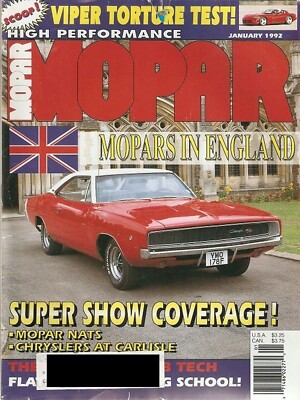 High Performance Mopar magazine January 1992 acceptable Dodge Plymouth ...