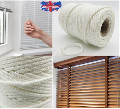 Replacement Curtain Track Cord nylon Polyester Braided White Rope ...