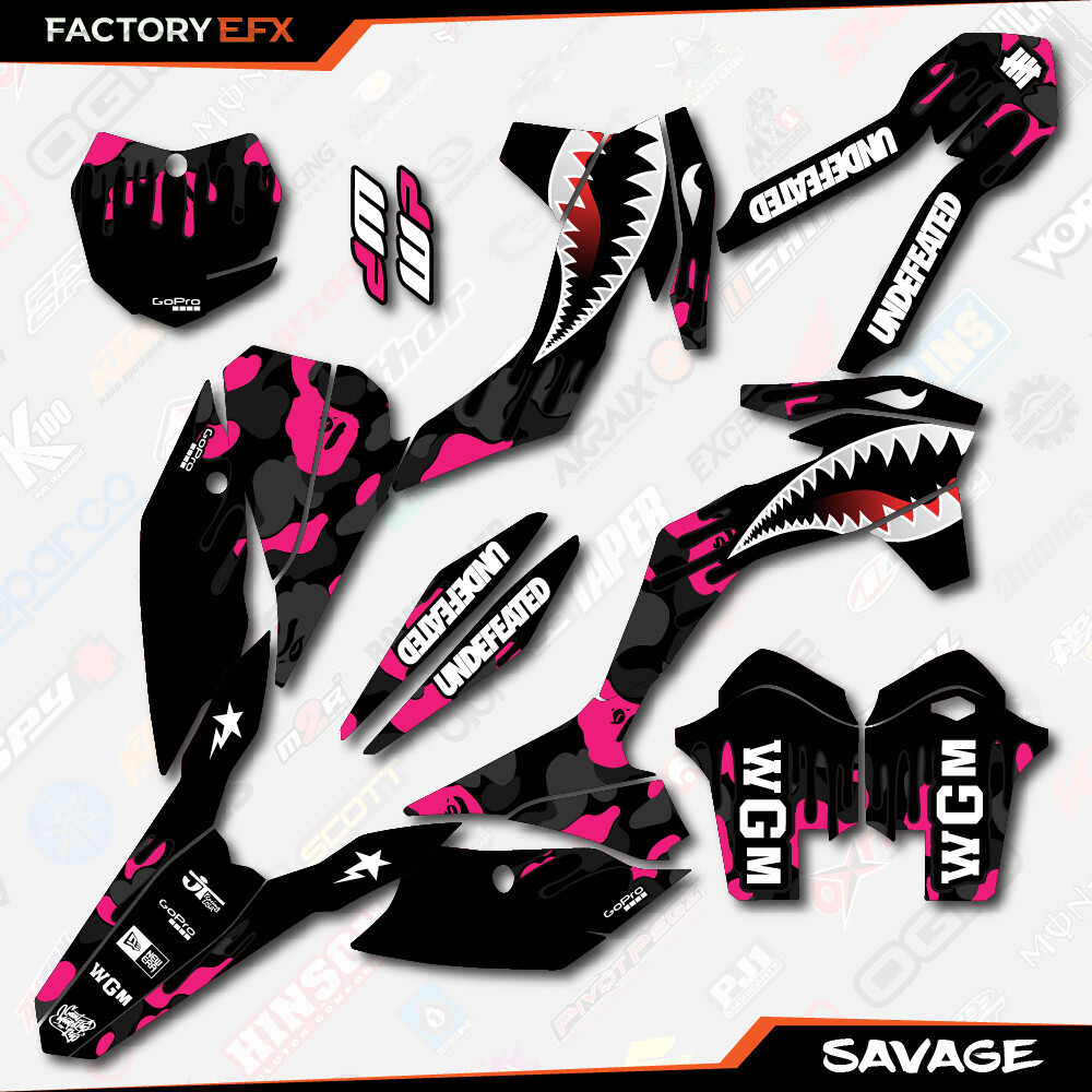 Black Pink Savage Camo Graphics Kit fits KTM 13-15 SX SXF XC XCF 125 ...