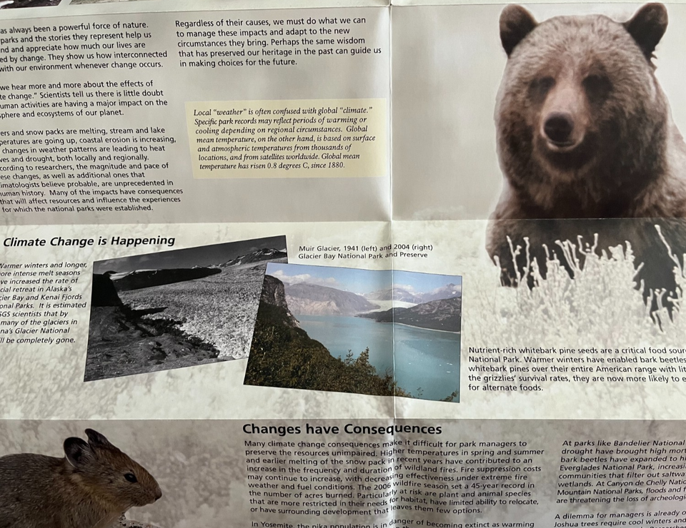 CLIMATE CHANGE in NATIONAL PARKS NATIONAL PARK SERVICE UNIGRID BROCHURE ...