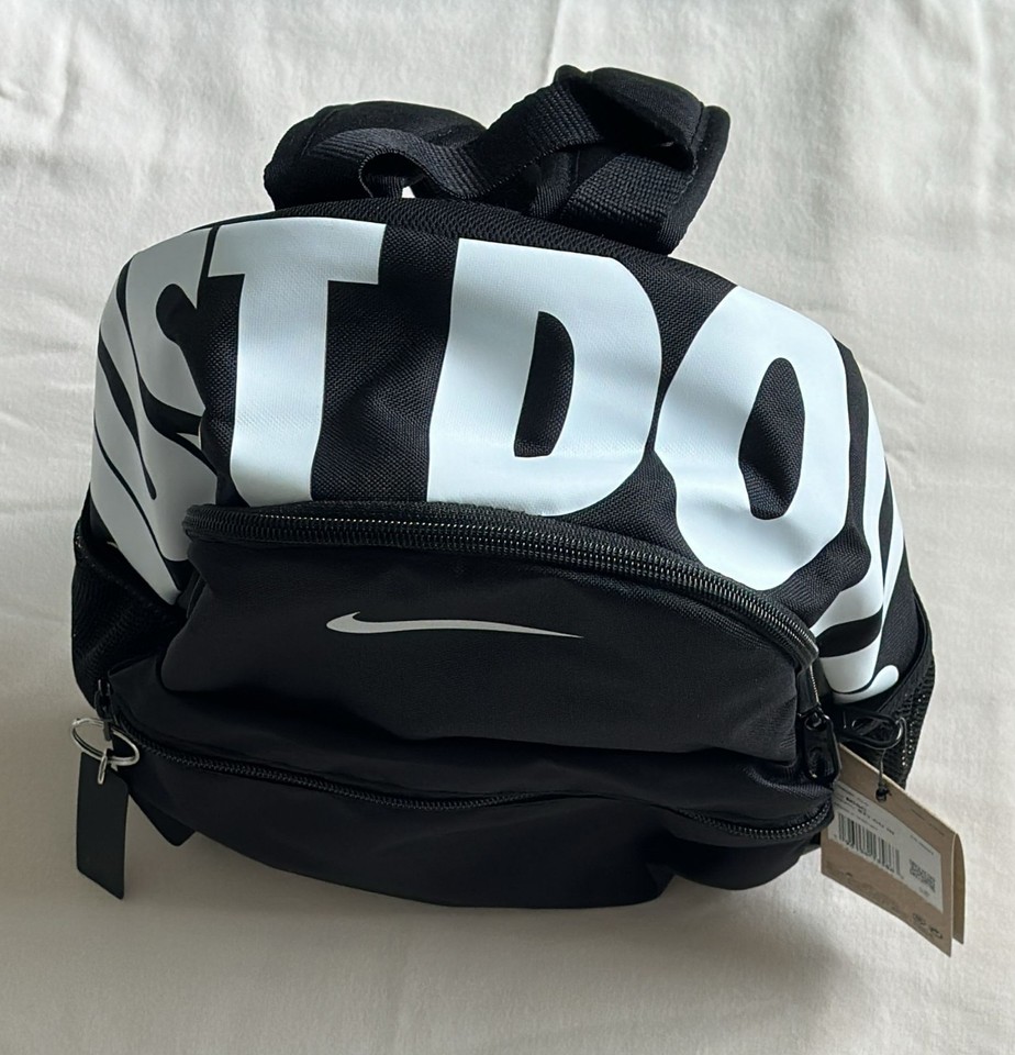 Nike Just Do It Backpack DR6091-010 Black White Logo Unisex School Gym ...
