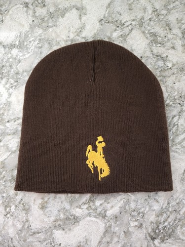 NWOT University of Wyoming UW Cowboys Beanie Adult One Size Brown Knit ...