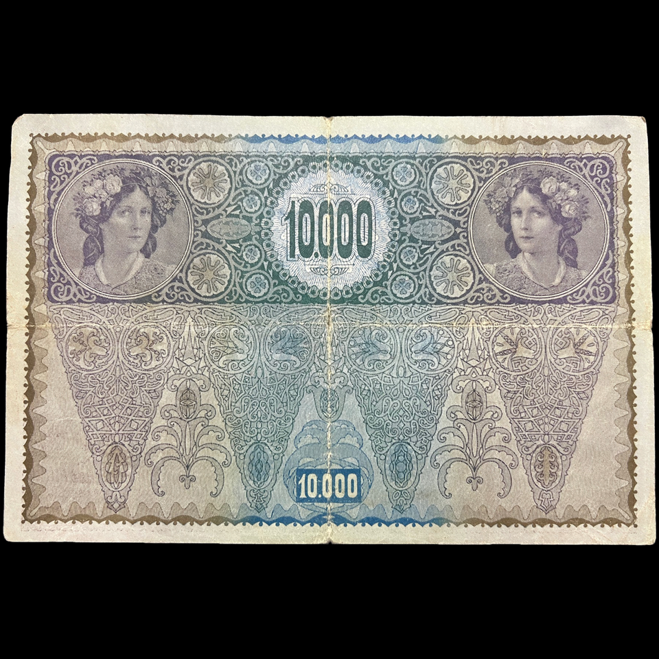 1918 Austro-Hungarian 10000 Kronen Antique Banknote WWI WW1 Money Cash ...
