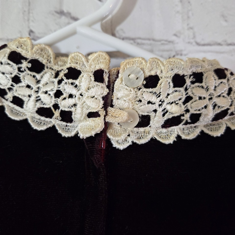 80s Scott Mcclintock Victorian Goth Basque Waist Velve Dress 16 Lace ...