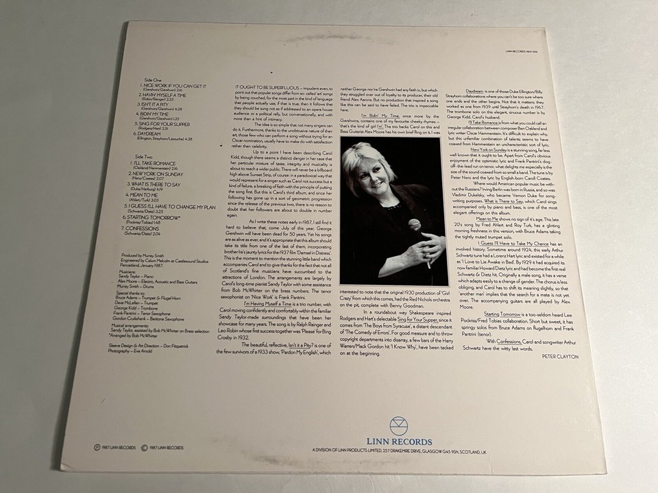 Carol Kidd~Nice Work~UK Import~1987 Jazz~Quick Shipping!! | eBay