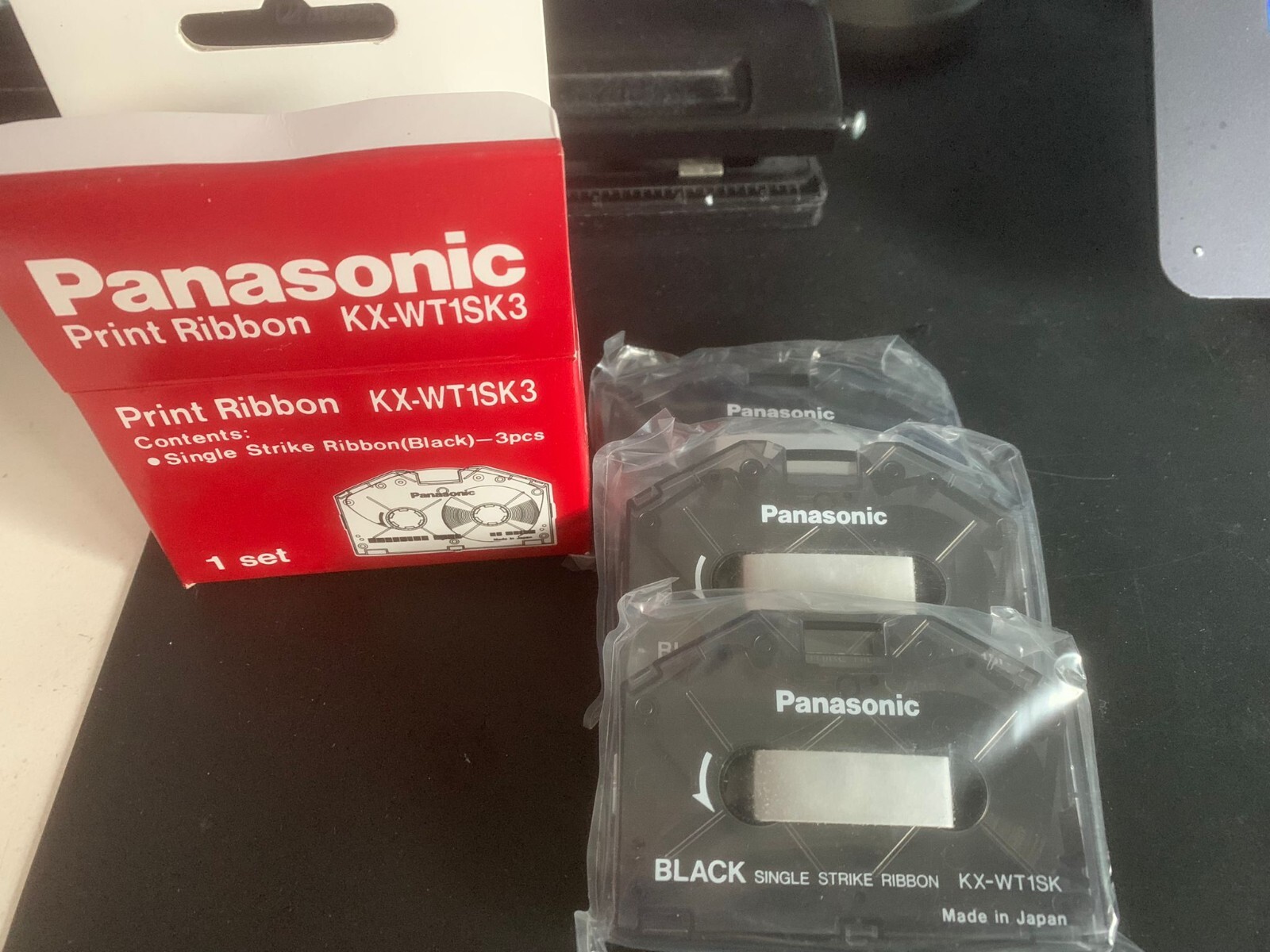 Panasonic Electronic Typewriter Print Ribbon Black color 3pcs set box ...