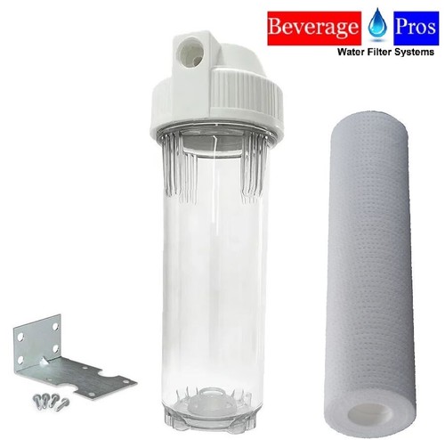 Standard Clear Housing 3/4 NPT. 10 x 2.5 Sediment Filter, Bracket ...