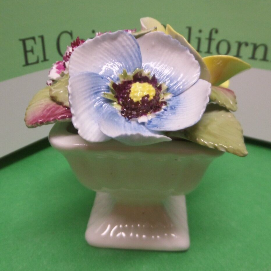 NIB Vintage Mercia Fine Bone China Mixed Bouquet of Flowers in pedestal ...