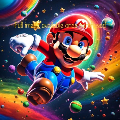 MARIO 4D Rainbow Road | High Resolution Digital Wall Art Print ...