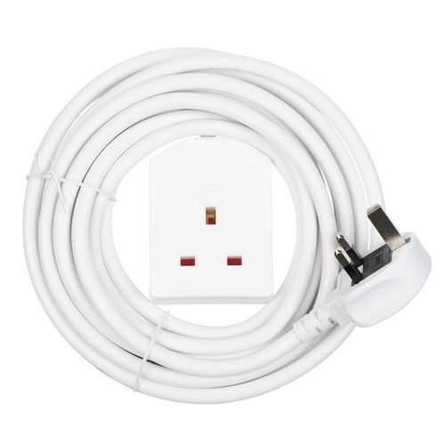 1 Way Mains Extension Lead Single Gang Socket Power 5M Metre Cable 13A ...