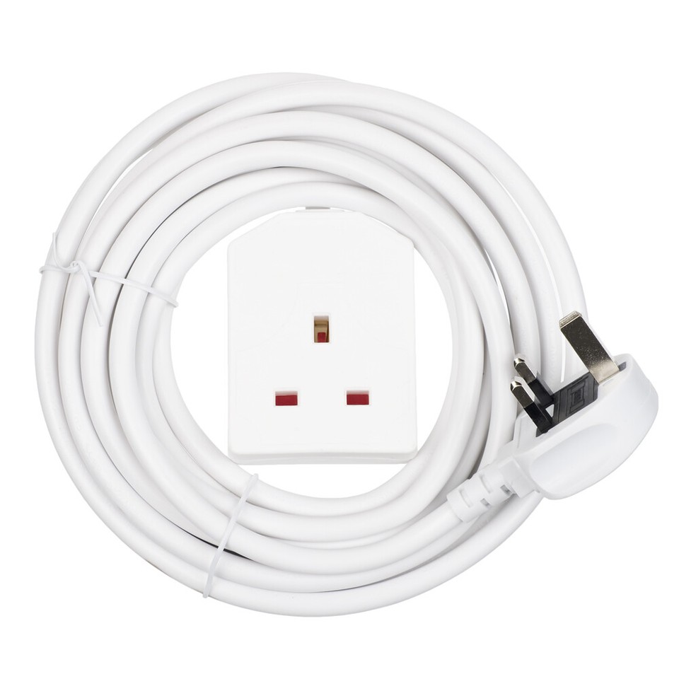 1 Way Mains Extension Lead Single Gang Socket Power 5M Metre Cable 13A ...
