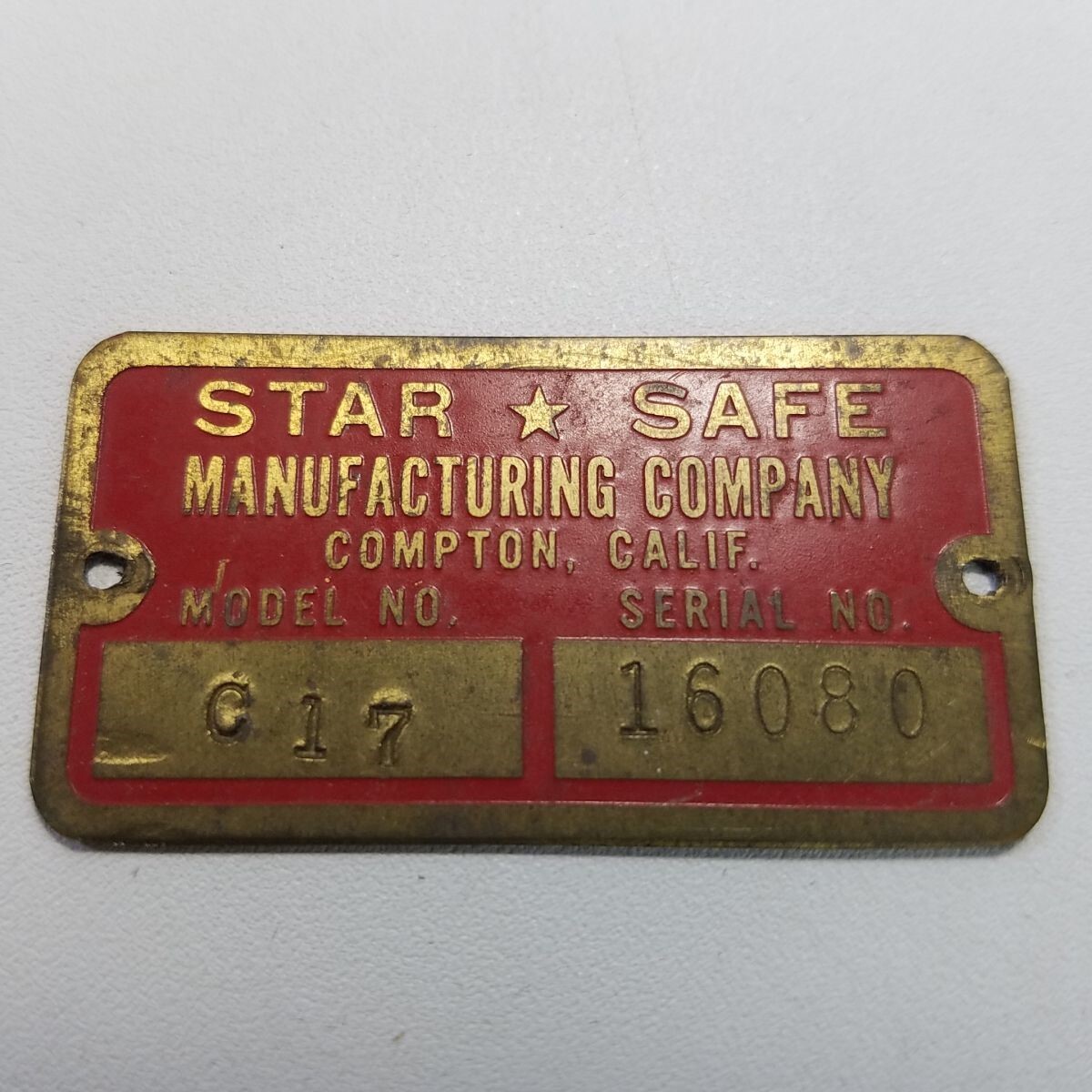 Vintage Star Safe Badge Model C17 Compton California | eBay