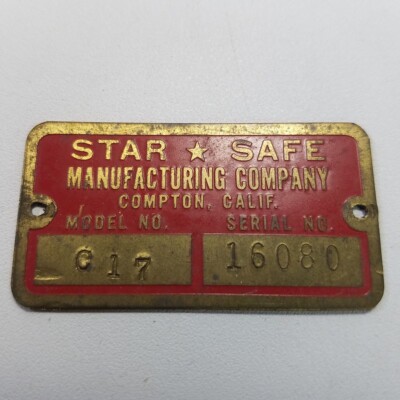 Vintage Star Safe Badge Model C17 Compton California | eBay