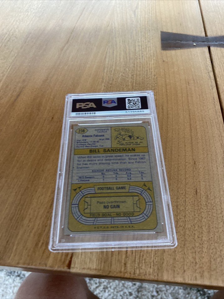 1974 Topps #238 BILL SANDEMAN Falcons PSA 6 | eBay