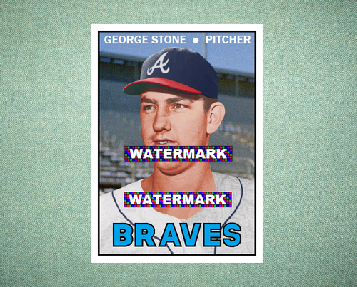George Stone Atlanta Braves 1967 Style Custom Baseball Art Card | eBay