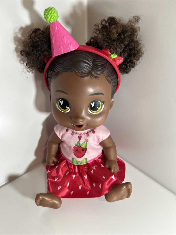 BABY ALIVE BIRTHDAY BESTIE BLACK HAIR BERRY DOLL DRINKS AND WETS 10 ...