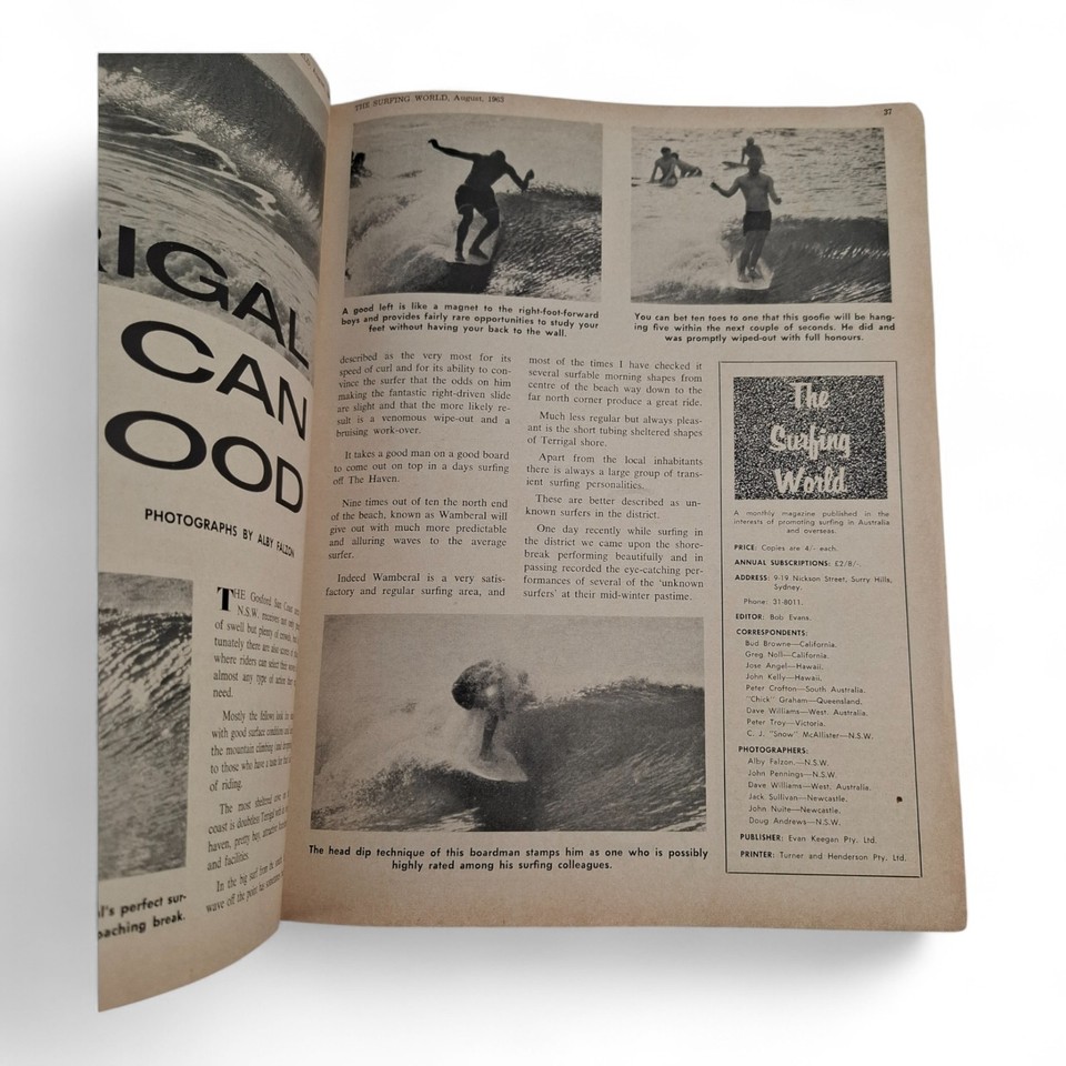 The Surfing World Magazine Monthly August 1963 Vol. 2 No. 6 COMPLETE ...