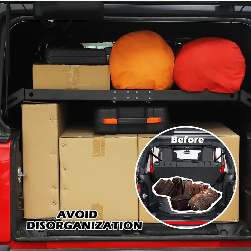 Rear Trunk Cargo Rack Basket Tray Interior Storage for Jeep Wrangler JK ...