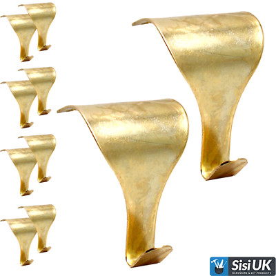 Brass Picture Rail Hooks Moulding Dado Frame - Pack of 10 Classic Brass ...