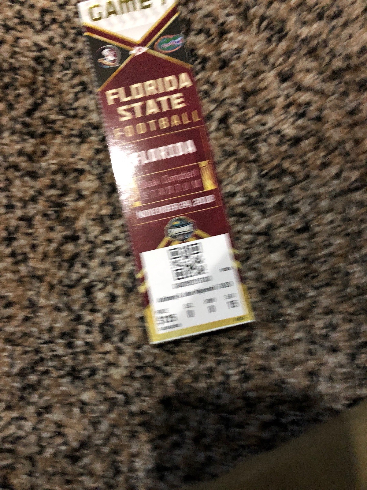 2018 FLORIDA STATE VS FLORIDA GATORS COLLEGE FOOTBALL TICKET STUB 11/24 ...