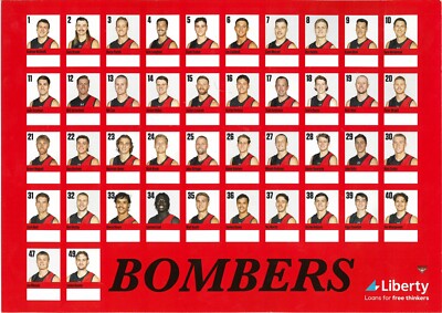 2024 Essendon bombers Afl football team poster, BARGAIN,FREE POST 1 ...