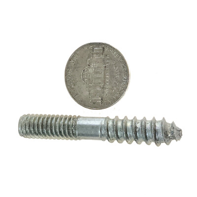 One 5/16"-18 TPI X 2" Hanger Bolt Lag / Machine Thread Stud Zink Plated ...