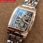 Mens Rose Gold Bridge Manual Mechanical Watch - Stainless Steel ...