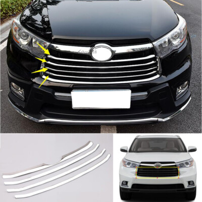 Stainless Chrome Front Center Grille Cover Trim For Toyota Highlander ...