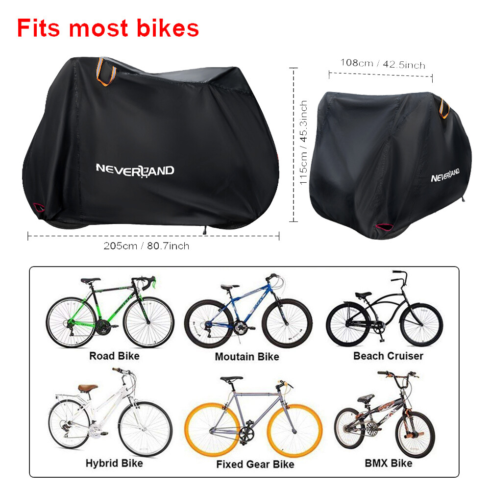 Heavy Duty Bicycle Cover Waterproof Dust UV Resistant Outdoor Storage ...