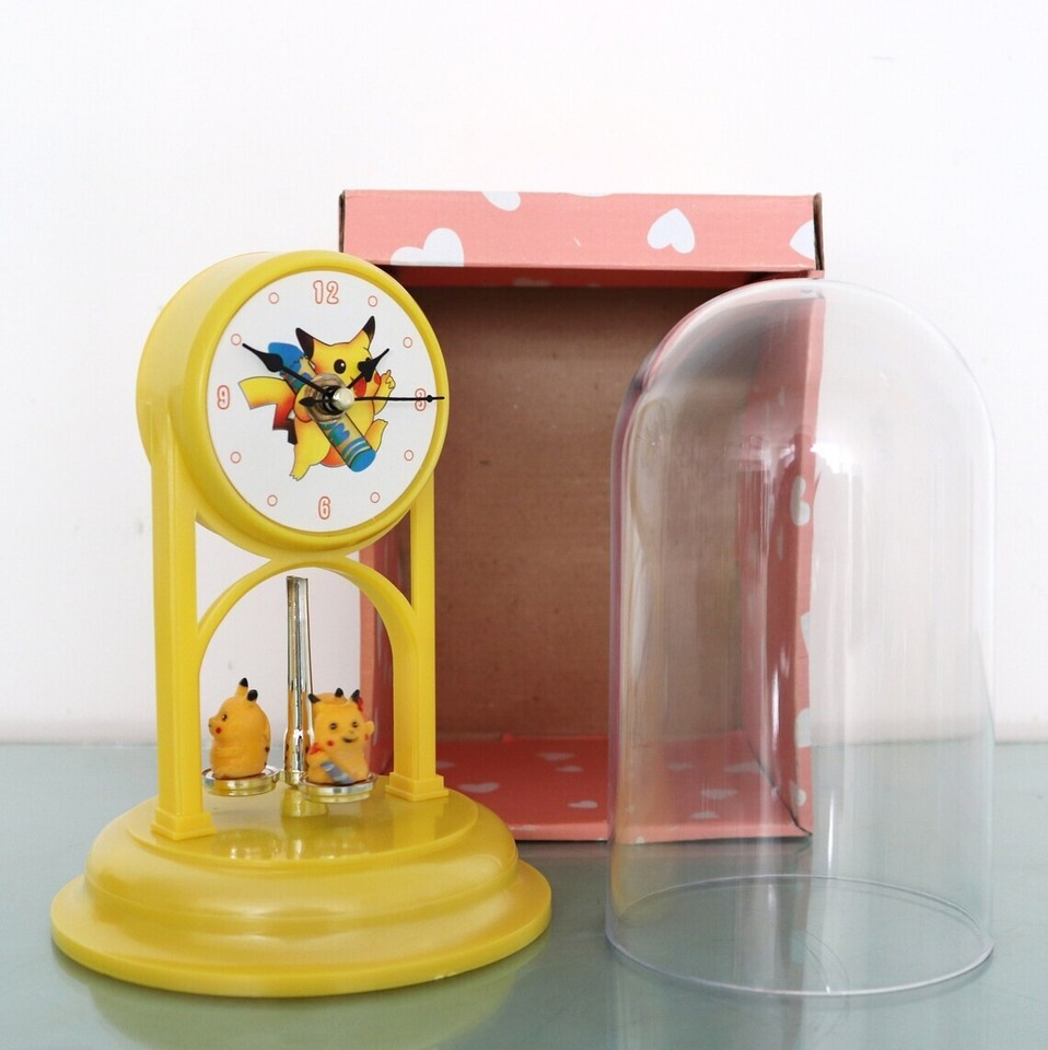 POKEMON PIKACHU Clock Mantel 1990s DOME! Rarity MOVING! Animated ...