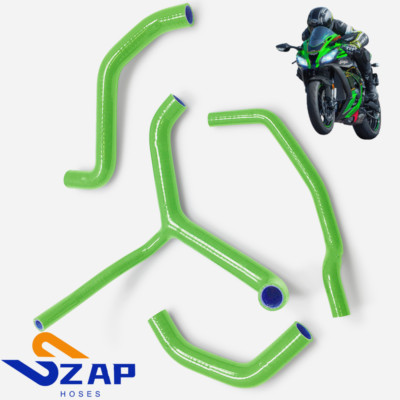 For 2016-2020 Kawasaki Ninja ZX10R Green Silicone Radiator Coolant Hose ...
