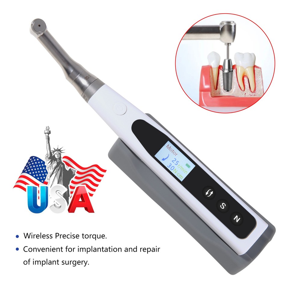 Dental Wireless Implant Electric Torque Wrench Handpiece Tool Driver ...